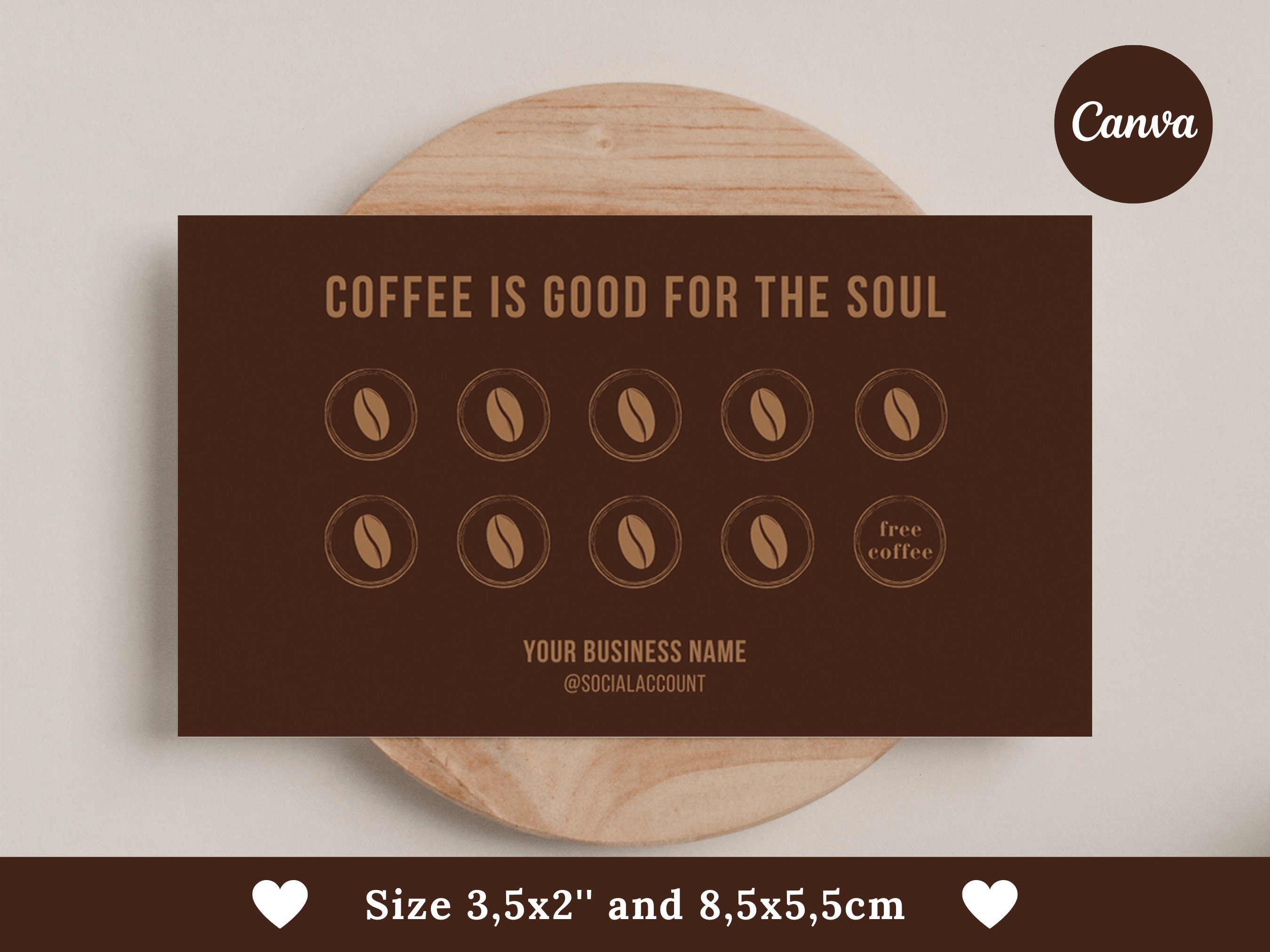 Coffee Loyalty Card Template, Coffee Rewards Card, Coffee Stamp Card ...