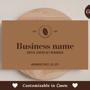 Coffee Loyalty Card Template, Coffee Rewards Card, Coffee Stamp Card ...