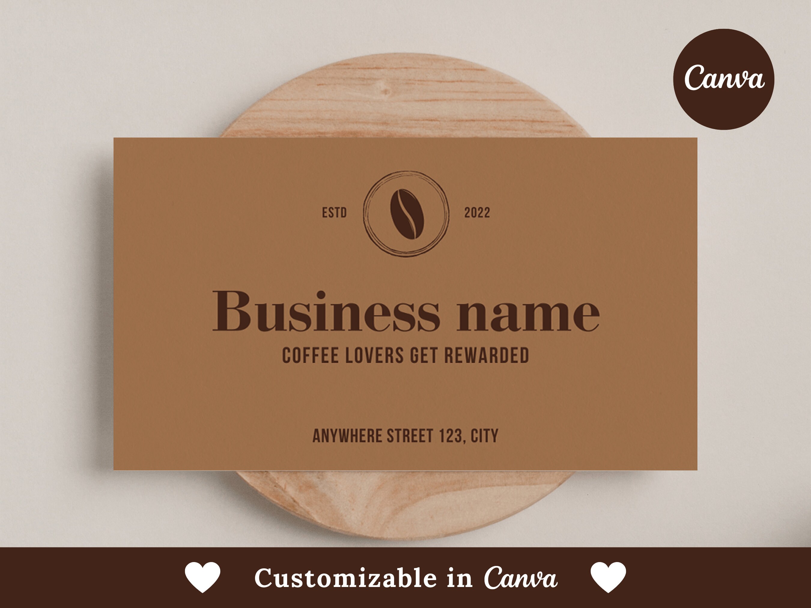 Coffee Loyalty Card Template, Coffee Rewards Card, Coffee Stamp Card ...