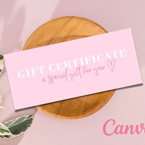 Girly Pink Gift Certificate Template, Elegant Business Voucher (canva ...