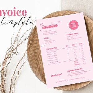 Small Business Stationary Bundle in Retro Pink Style Including Loyalty ...