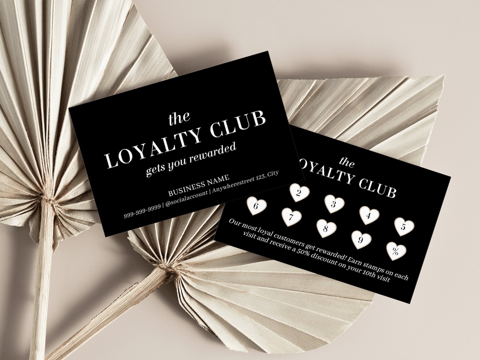 Black Loyalty Card Template, Black Loyalty Club Card, Customer Loyalty ...