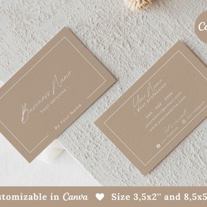Boho Business Card Template, Business Card Template Canva, Unique ...
