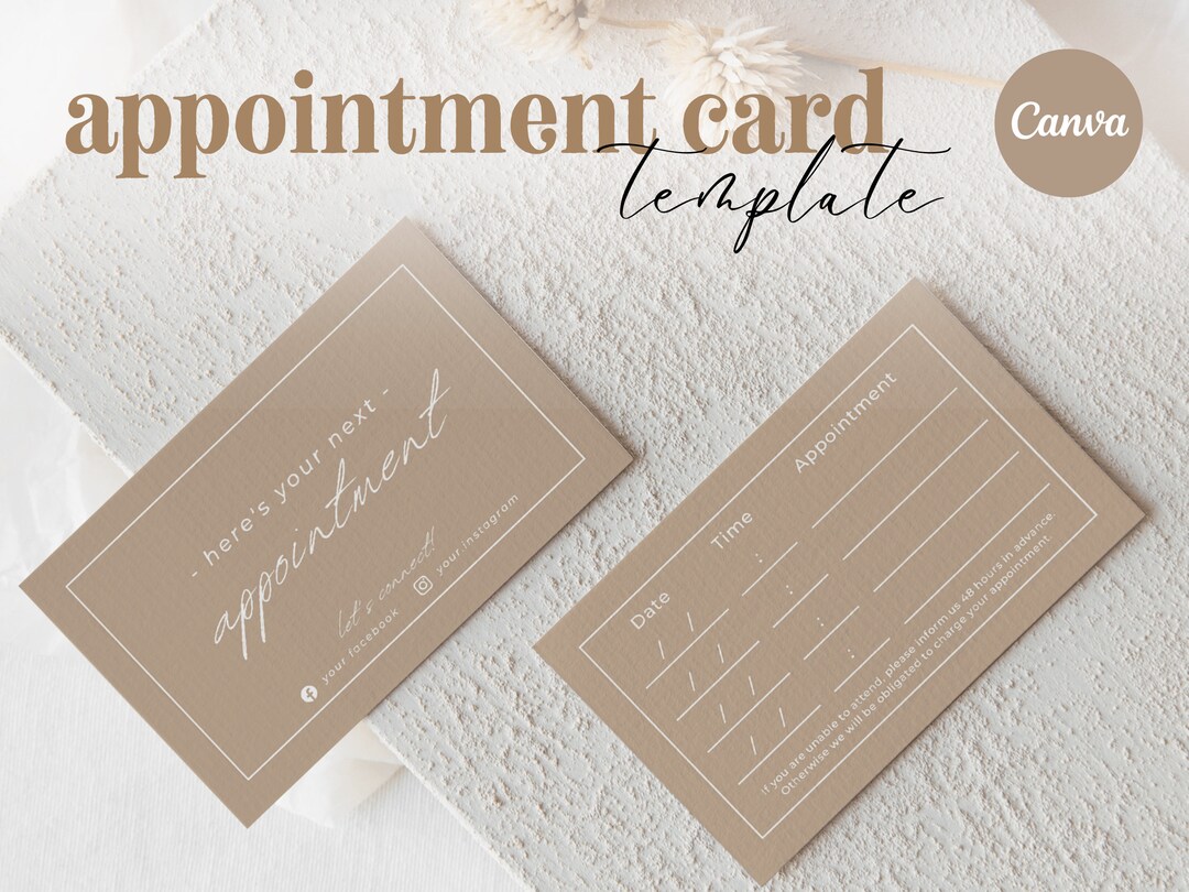Appointment Card Template, Book Your Appointments With This Appointment ...