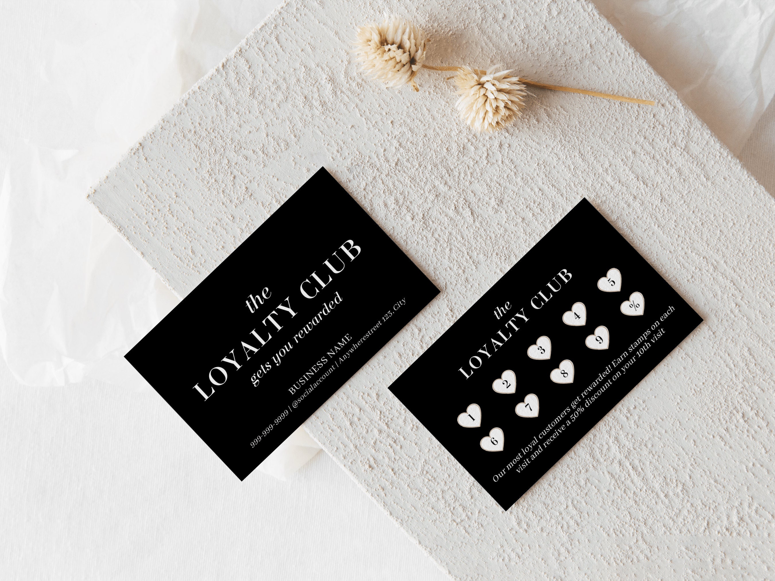 Black Loyalty Card Template, Black Loyalty Club Card, Customer Loyalty ...