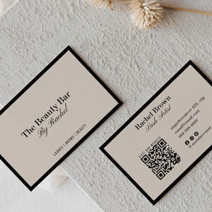 Elegant Business Card Template With QR Code, Minimal Business Card ...
