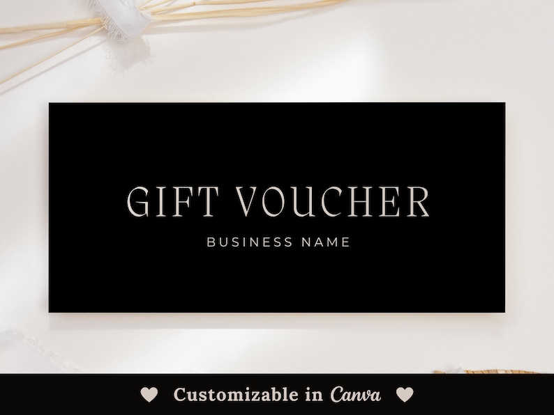 Black Gift Certificate Template, Black Voucher Template, Elegant Gift ...