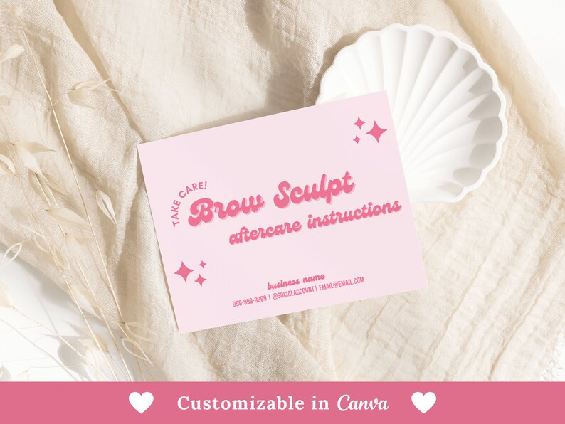Brow Sculpt Aftercare Card Template, Brow Wax Aftercare, Brow Aftercare ...