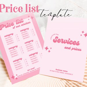 Small Business Stationary Bundle in Retro Pink Style Including Loyalty ...