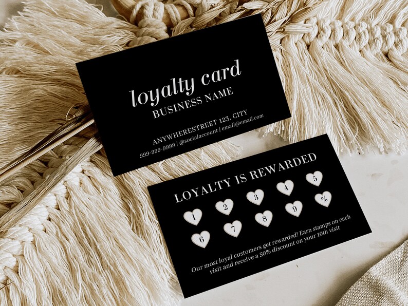 Black Loyalty Card Template, Black Loyalty Card, Customer Loyalty Card ...