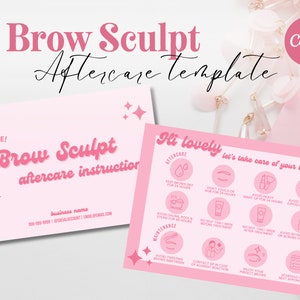 Brow Sculpt Aftercare Card Template, Brow Wax Aftercare, Brow Aftercare ...