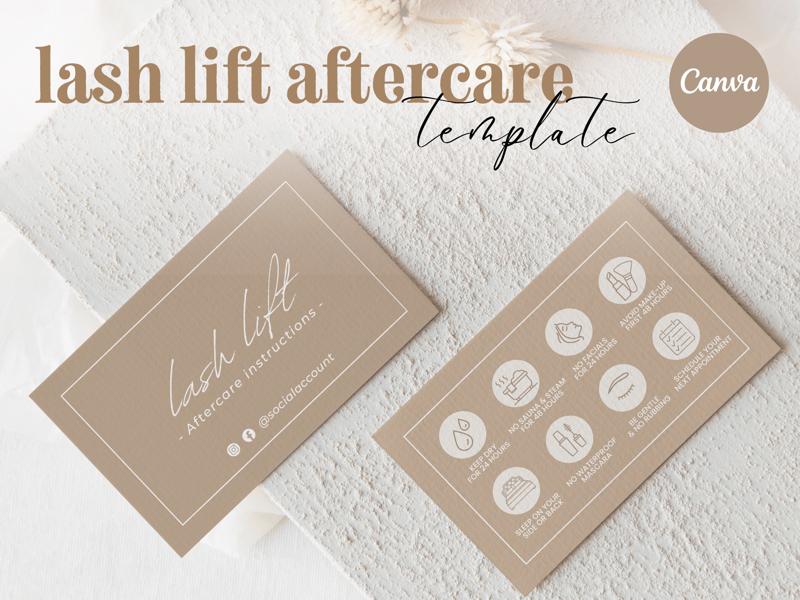 Lash Lift Aftercare Card Template, Lash Lift Aftercare Card, Lash Tech ...