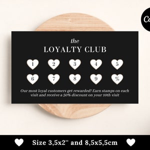 Black Loyalty Card Template, Black Loyalty Club Card, Customer Loyalty ...