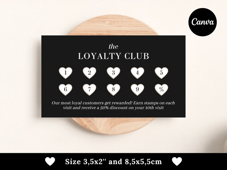Black Loyalty Card Template, Black Loyalty Club Card, Customer Loyalty ...
