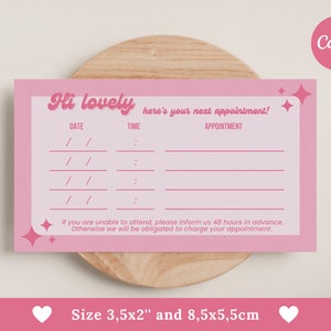 Retro and Pink Appointment Card Template, Book Your Appointments With ...