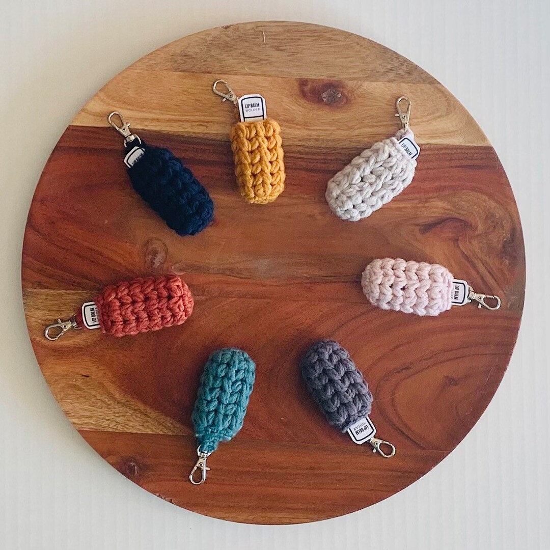 Crocheted Chapstick Holder With Lobster Clasp Meadow Lip Balm - Etsy