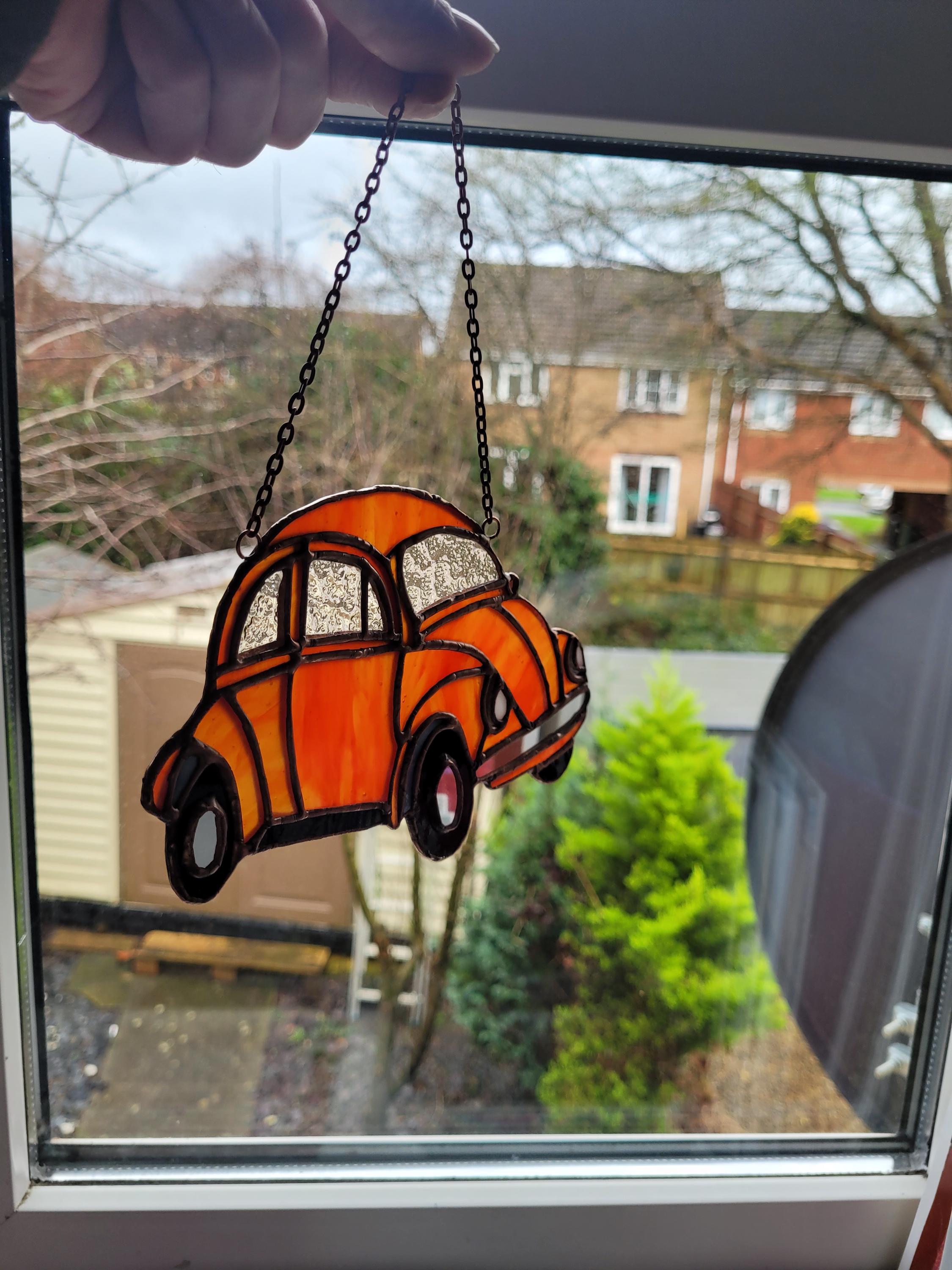 Vintage Side of the Iconic VW Beetle Suncatcher Homemade Perfect Idea ...