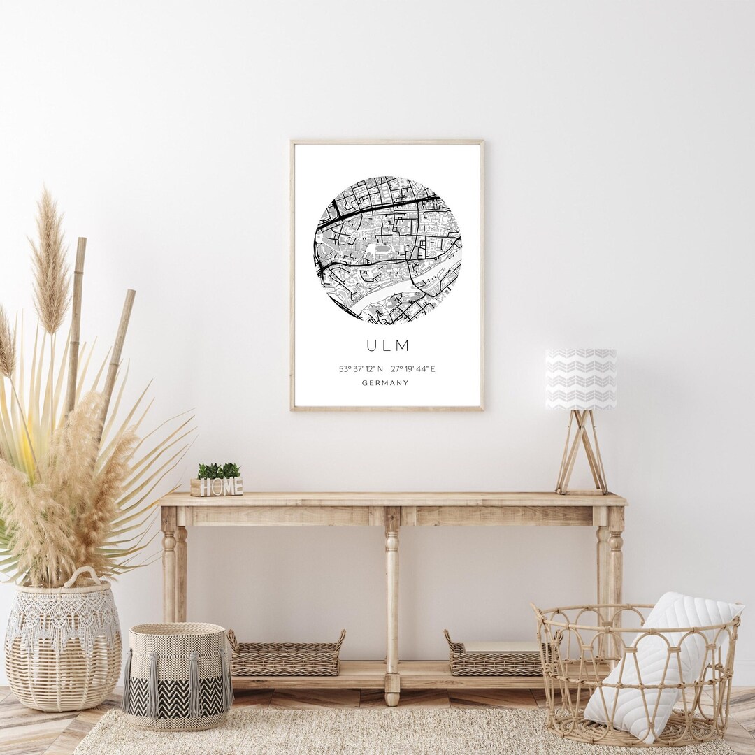 Poster ULM CITY MAP With Coordinates Hometown City Poster Personalized ...