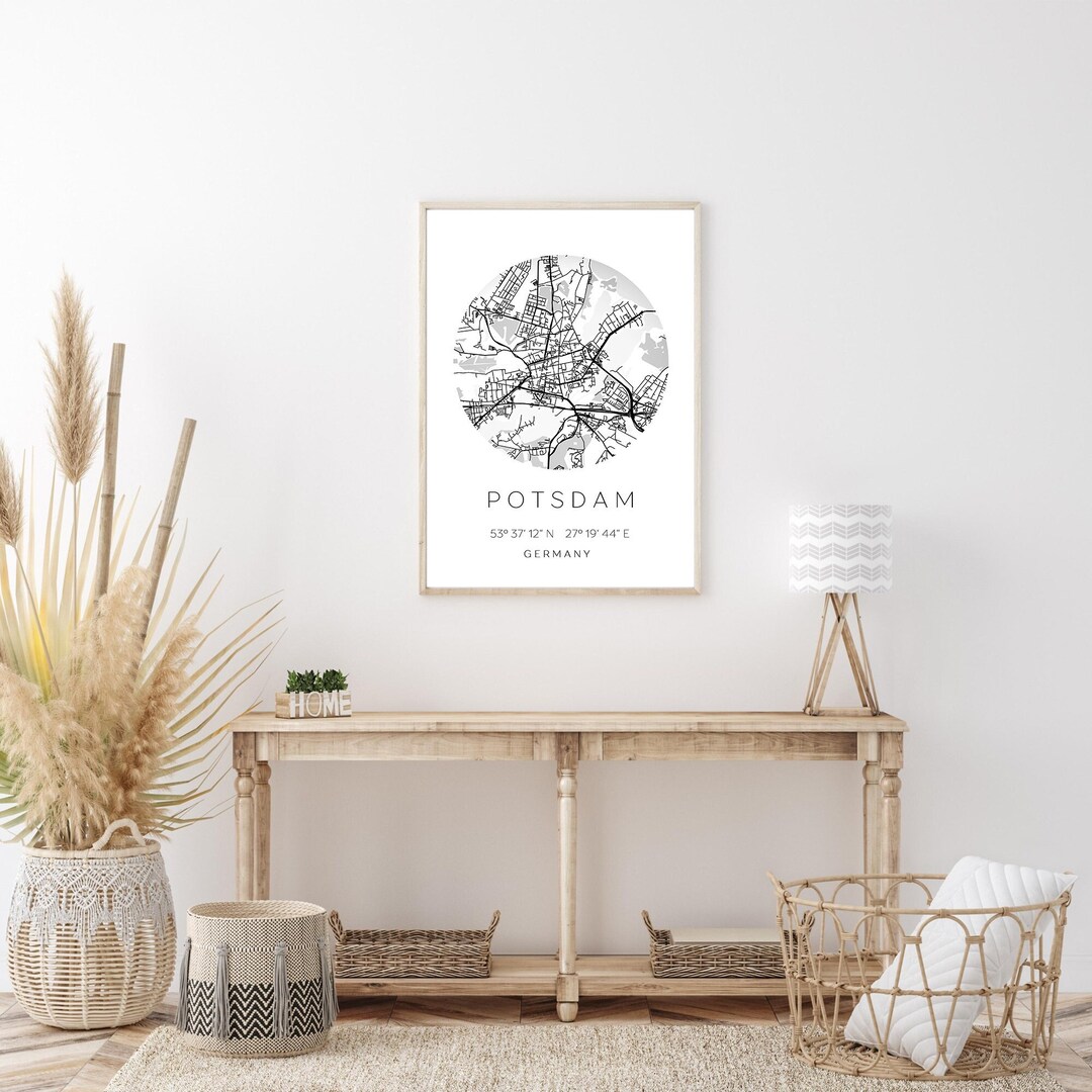 Poster POTSDAM CITY MAP With Coordinates Hometown City Poster ...