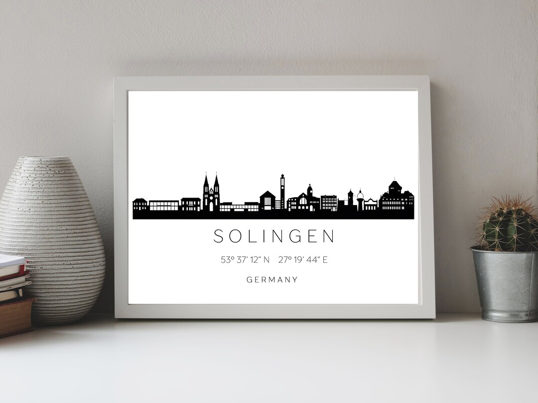 Poster Stadt SOLINGEN SKYLINE mit Koordinaten | Heimat Stadt ...