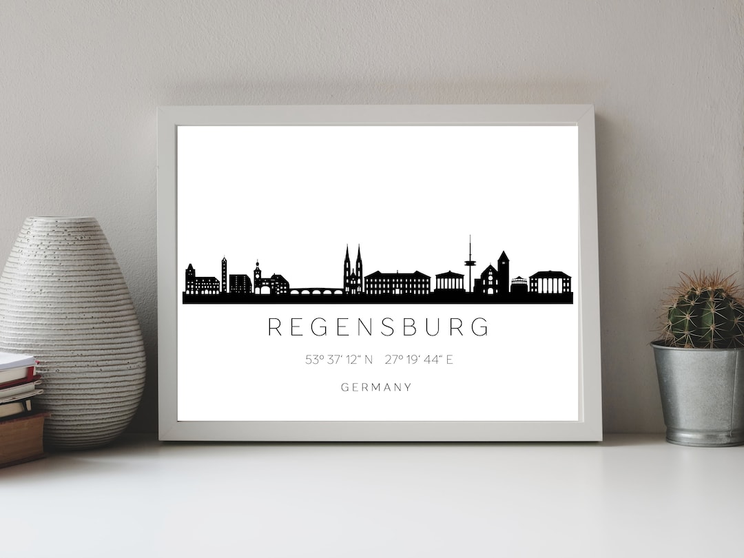 Poster City REGENSBURG SKYLINE With Coordinates Home City City Poster ...