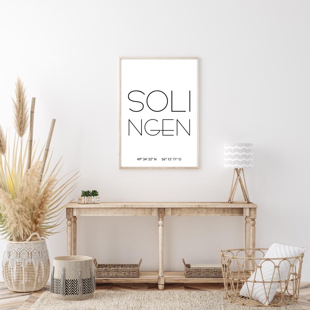 Poster SOLINGEN mit Koordinaten Heimatstadt Stadtposter Personalisiert ...