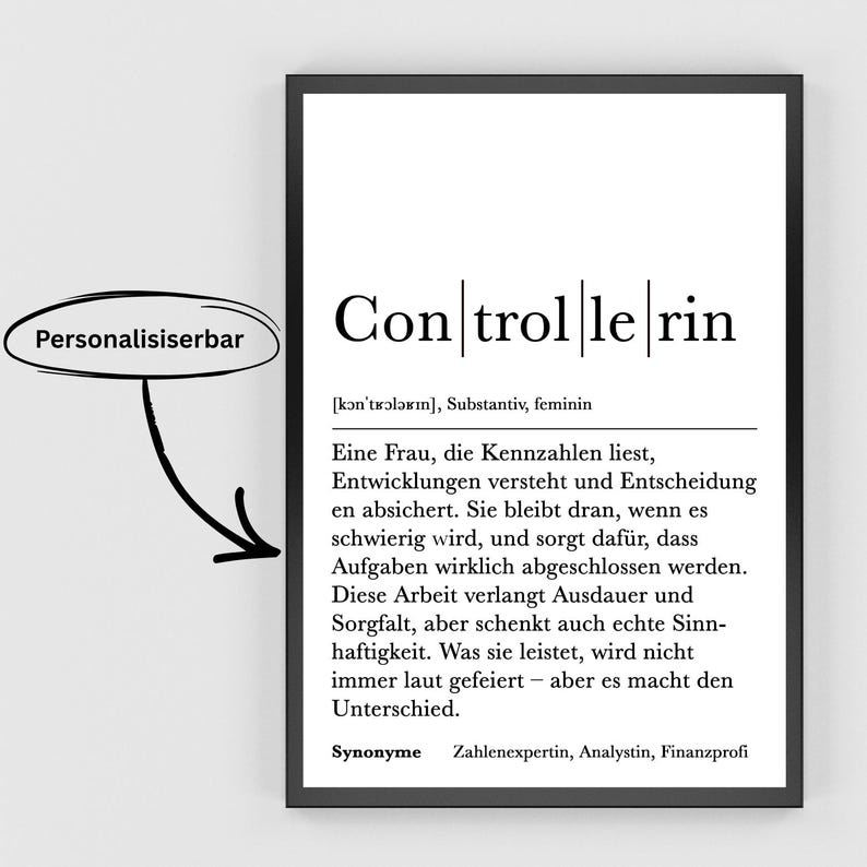 Personalized Controller Definition Poster | Job Image Wall Decor · Job ...