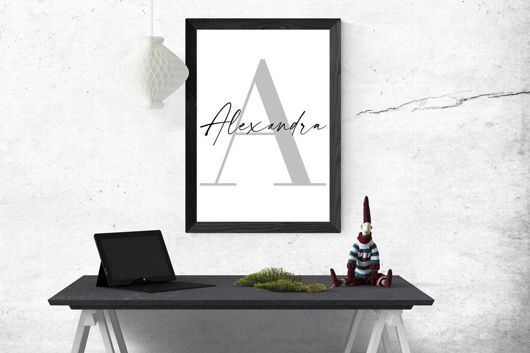 Personalisiertes Poster Name mit A | Namenstag | Danke | Zuhause ...