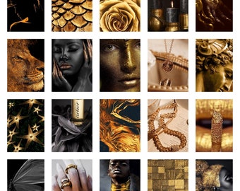 Black and Gold Collage | Etsy