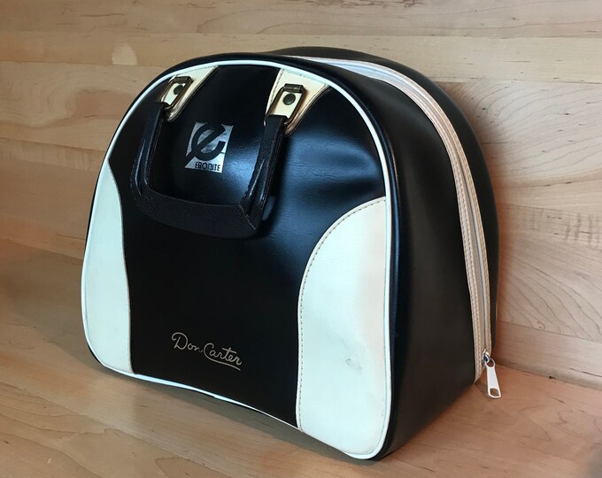 Vintage Bowling Bag 1960s 70s Don Carter Ebonite Retro Rockabilly Black ...