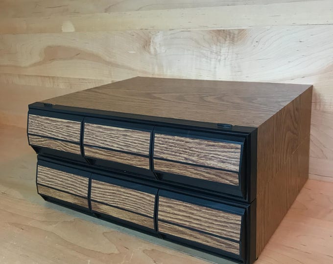 Vintage 1970s 80s Audio Cassette Tape Storage Cases Retro Stackable 3 ...