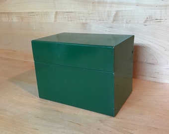 Vintage Steel Index Card Policy File Box Midcentury 1950s Grey Metal ...