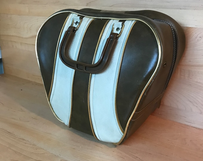 Vintage Bowling Bag 1970s 80s Stebco Brown Beige Retro Rockabilly ...