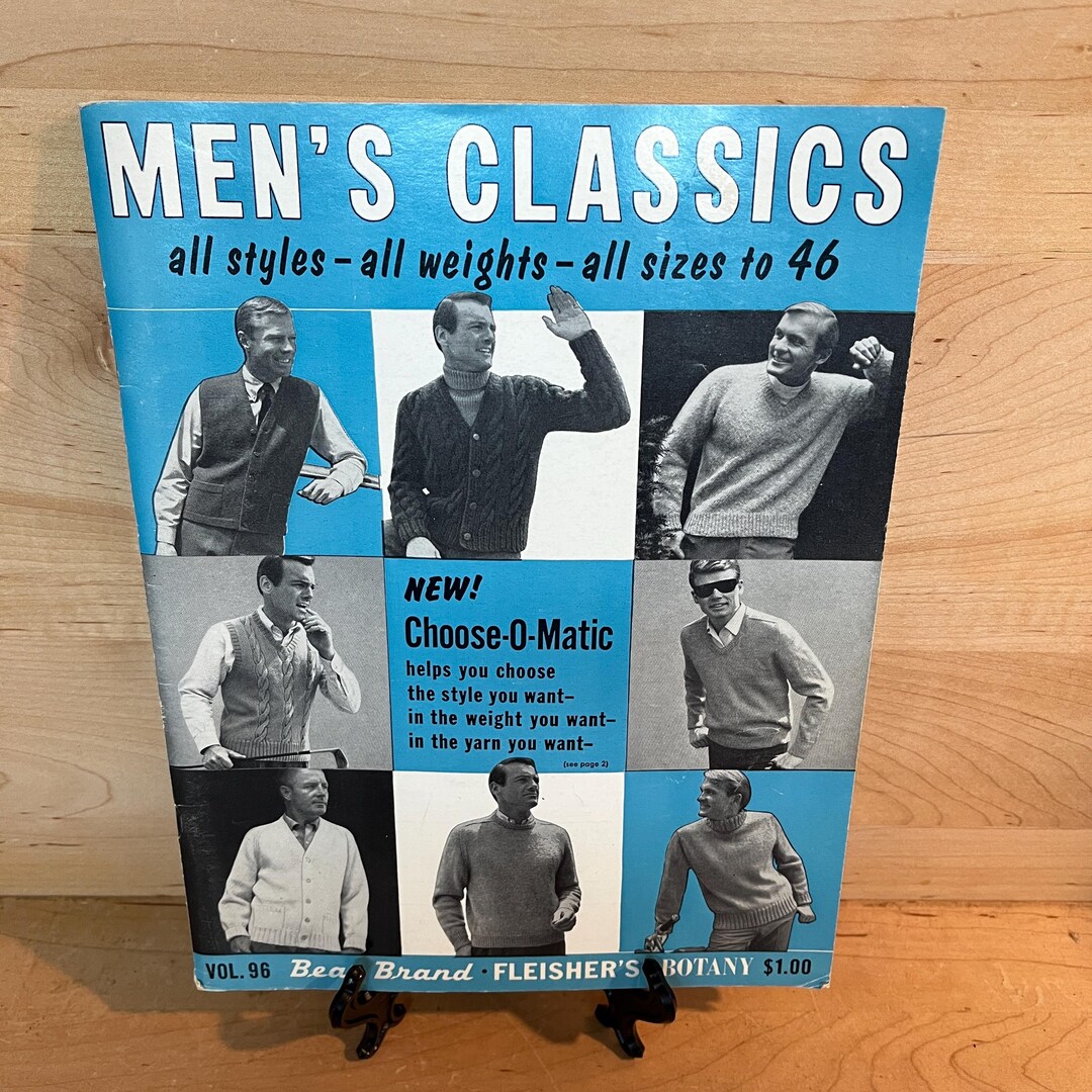 Vintage Knitting Pattern Book Midcentury Men's Classics Sweaters and ...