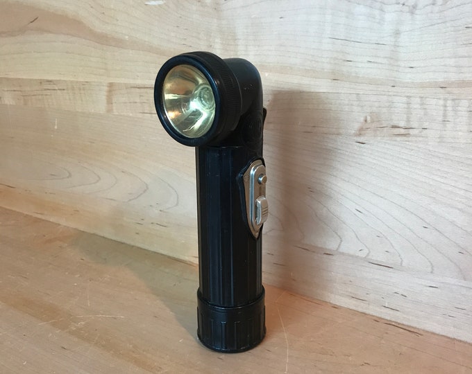 Vintage Black Military Flashlight Midcentury GITS Angled 122 Battery ...