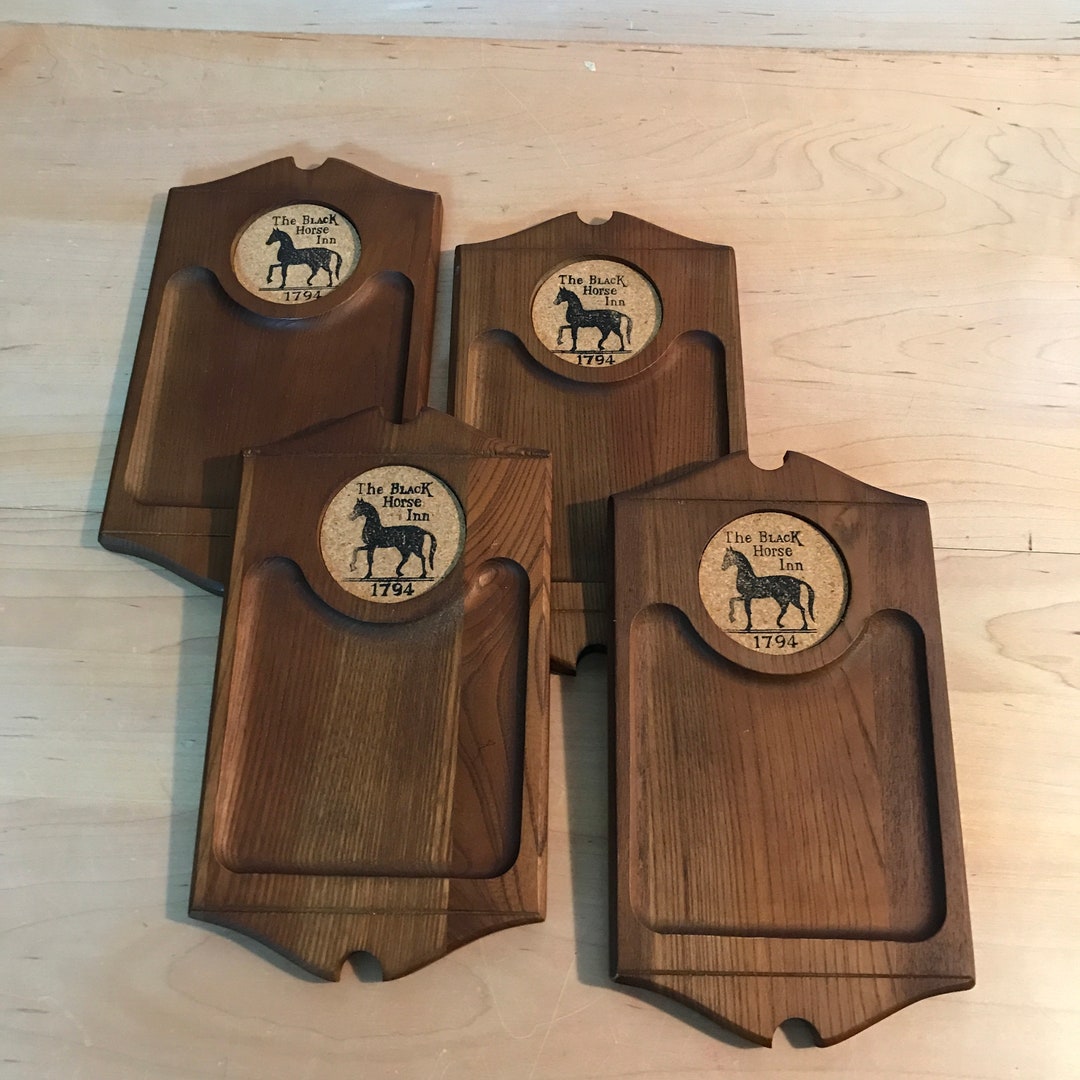 Vintage Walnut Cocktail Plates: Early American Drink & Snack Servers - Etsy