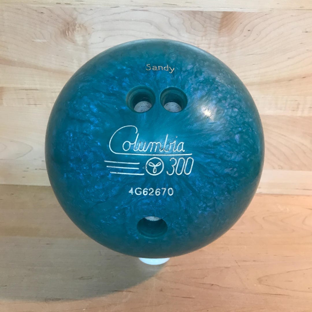 Vintage Bowling Ball Blue-green Columbia 300 10-pound Ball - Etsy