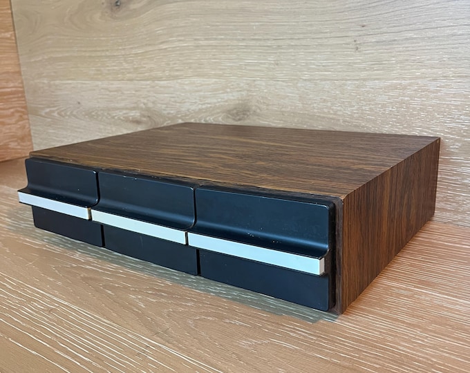 Vintage Audio Cassette Tape Storage Case: Retro 3-drawer Album Display ...