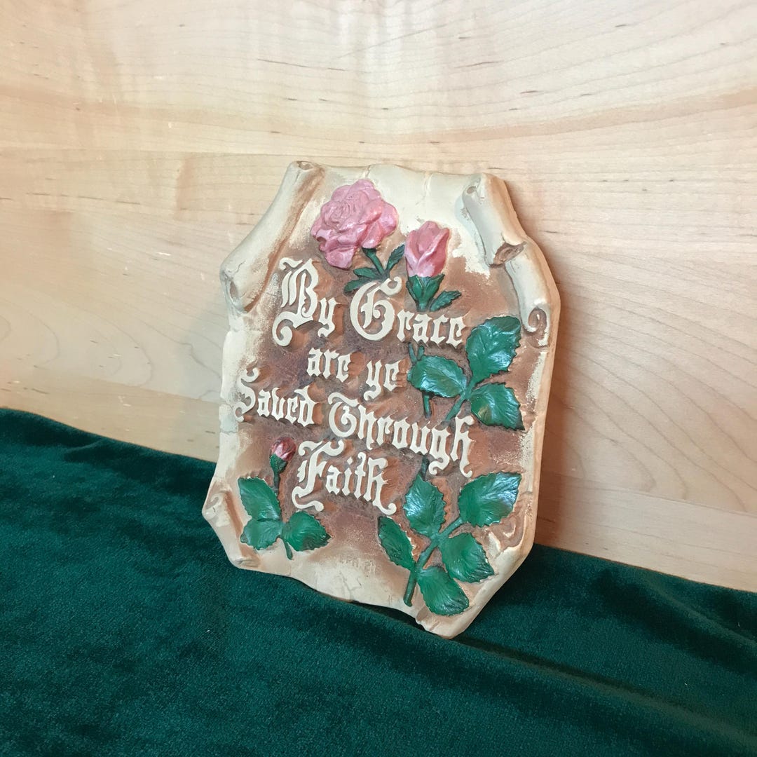 Vintage Inspirational Wall Plaque Chalkware Christian Religious Bible ...