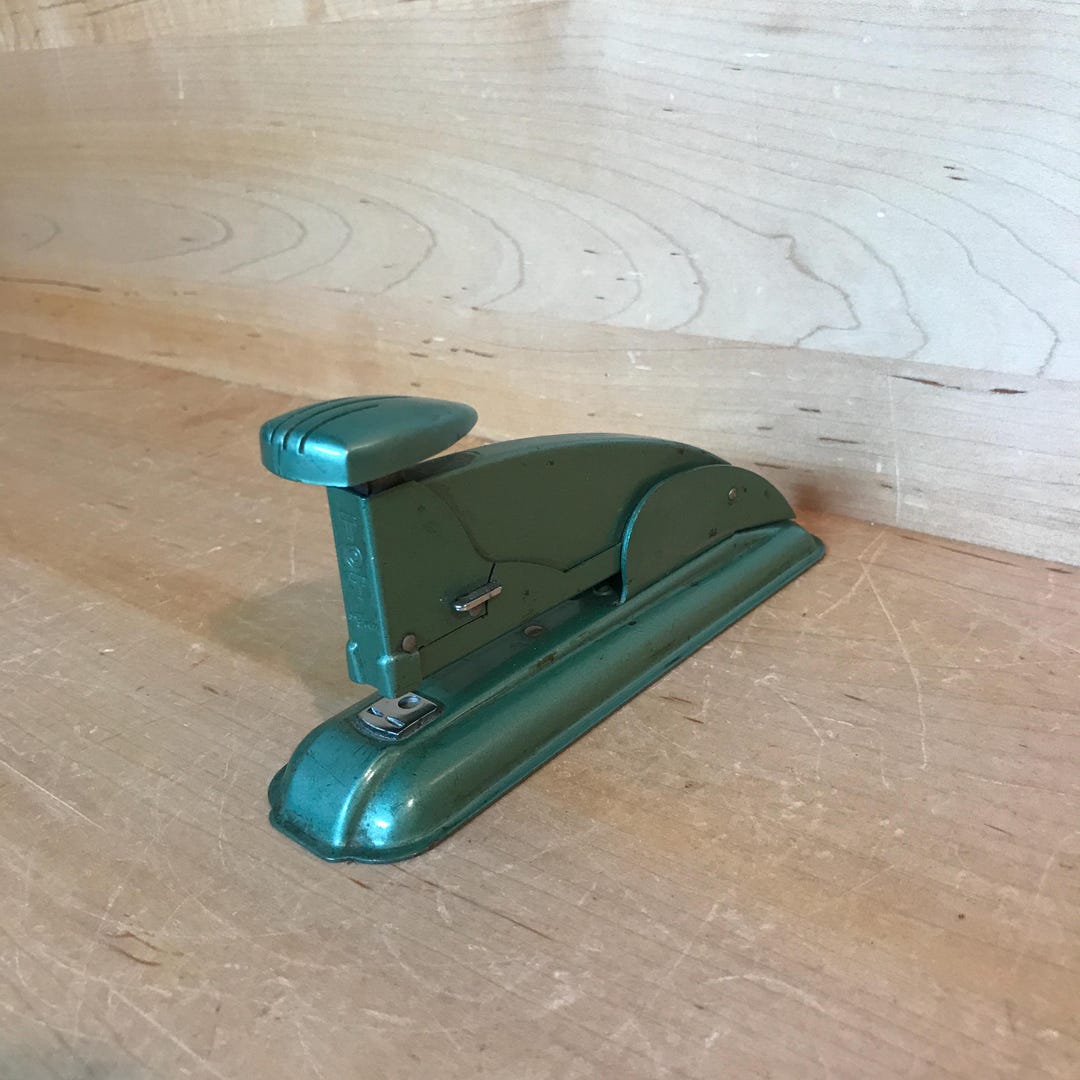 Vintage Art Deco Stapler Midcentury Green Tot Speed Stapler Office ...
