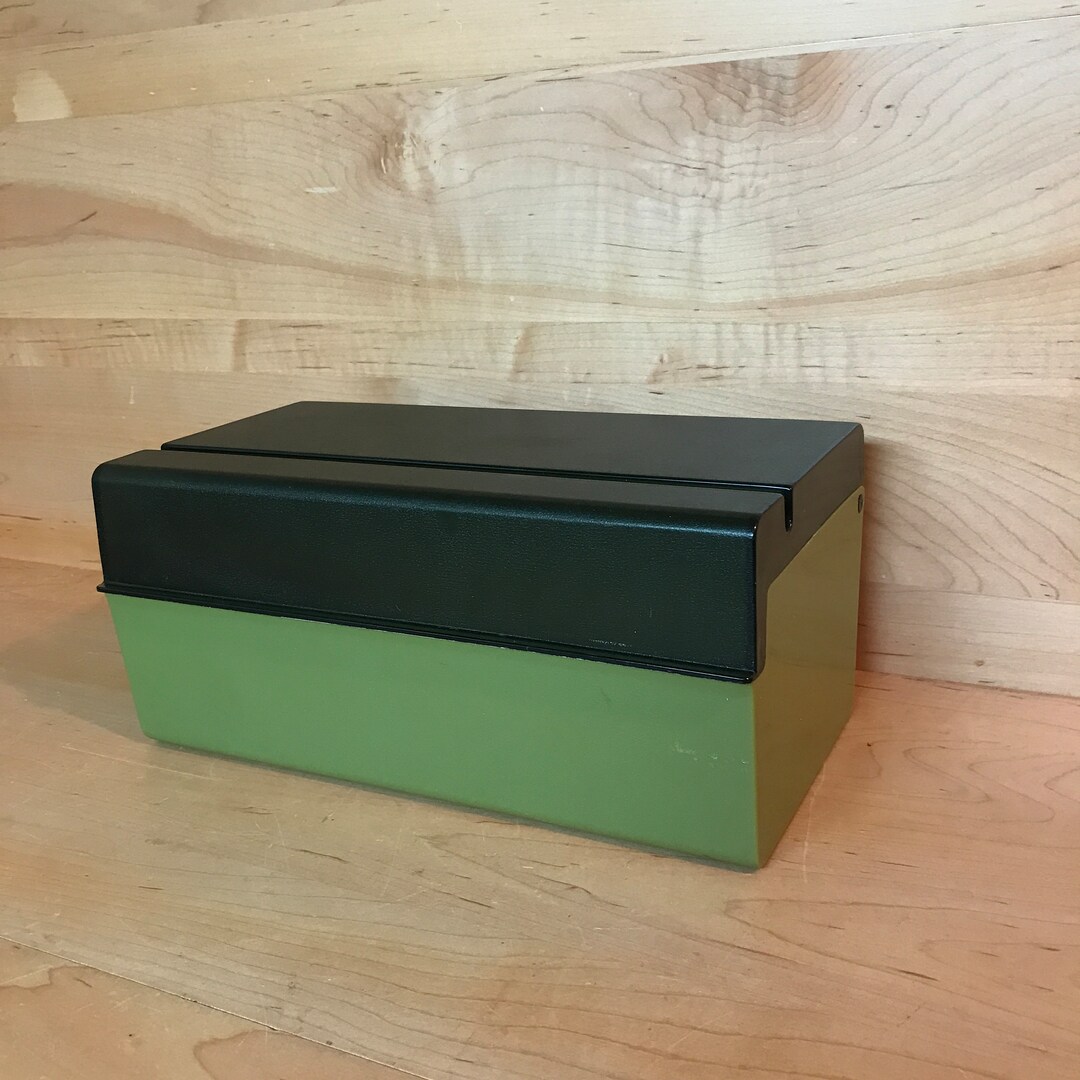Vintage Large Index Card Box Avocado Green Rubbermaid Card File - Etsy
