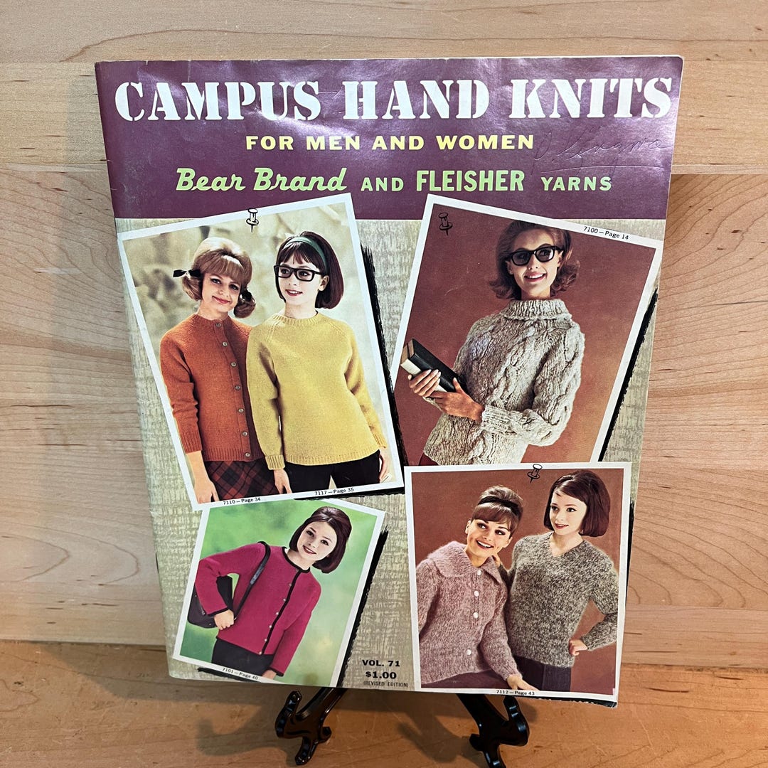 Vintage 1963 Knitting Pattern Book: Midcentury Sweaters, Dresses, Vests ...