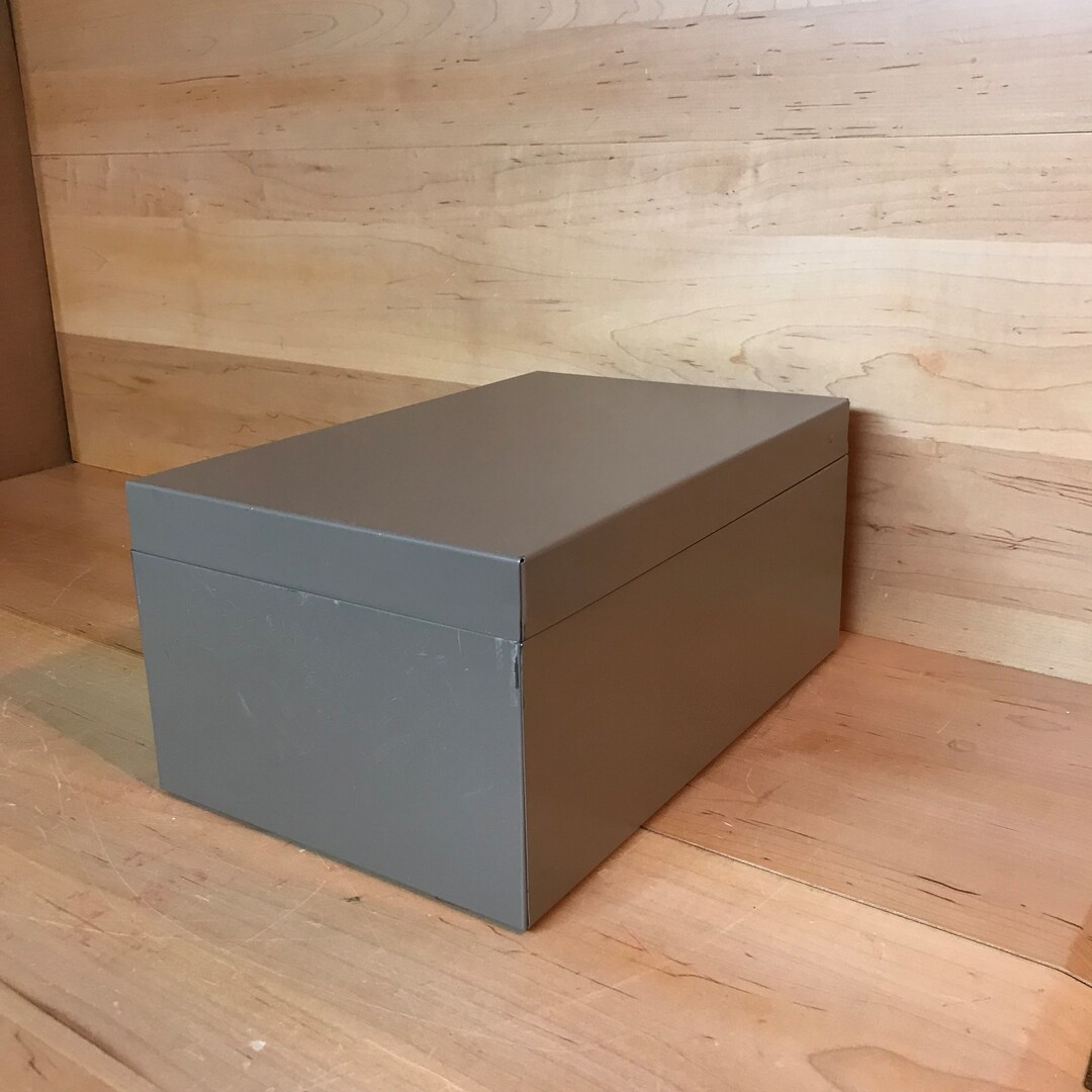 Vintage Large Index Card File Box Midcentury Oversized Capacity Brown ...