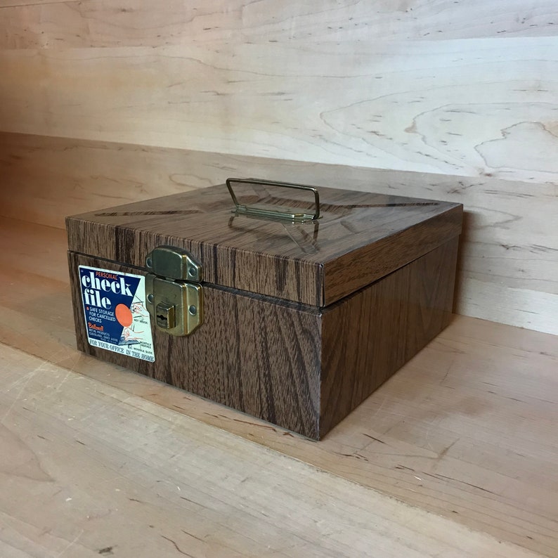 Vintage Metal Check File Box Midcentury Industrial 1960s - Etsy
