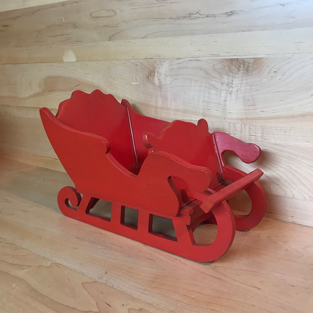 Vintage Miniature Christmas Sleigh Midcentury Santa's Holiday Christmas ...