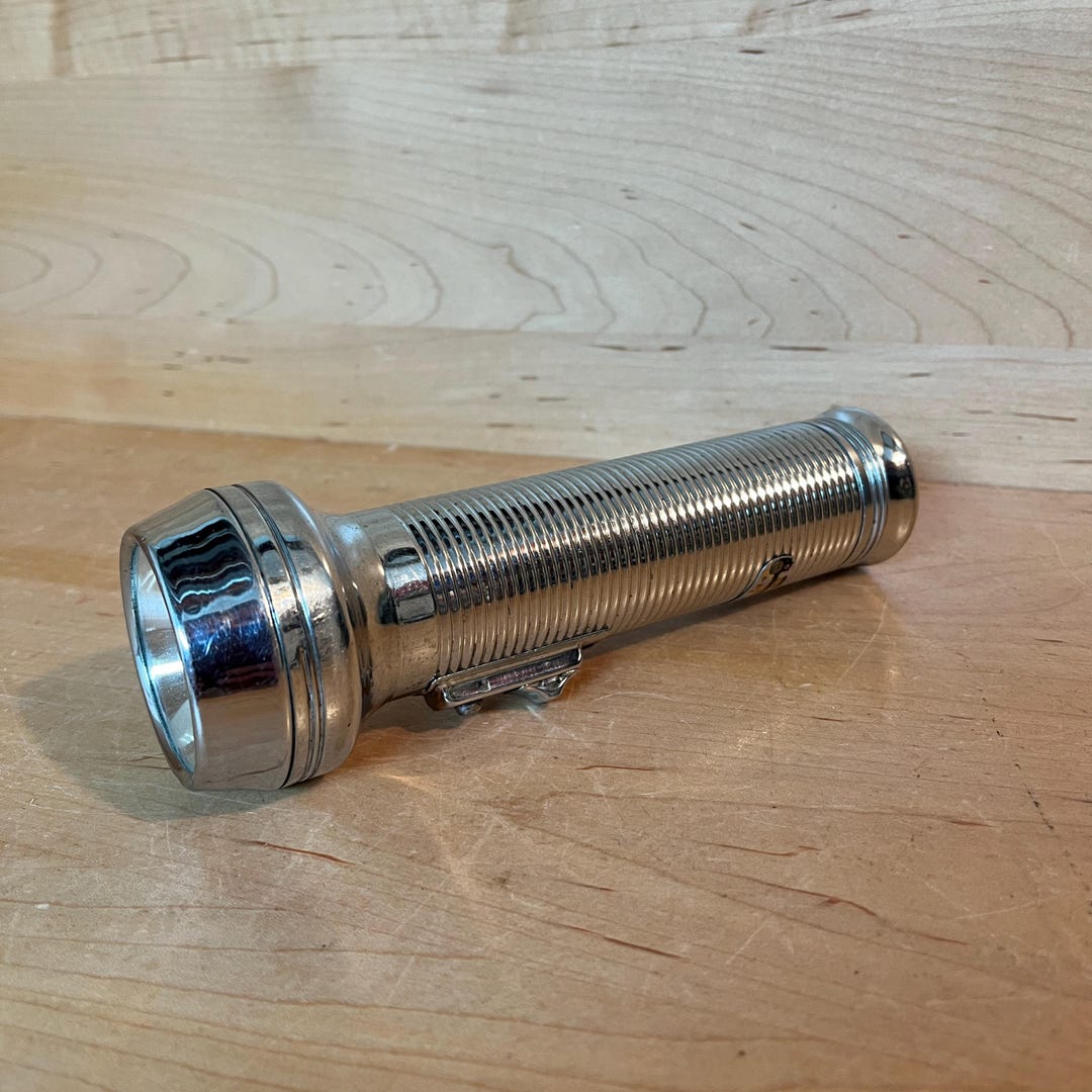 Vintage Chrome Flashlight Midcentury Rayovac Sportsman - Etsy
