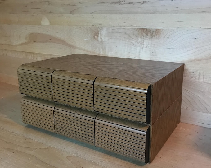 Vintage 1970s 80s Audio Cassette Tape Storage Cases Retro 3-drawer ...