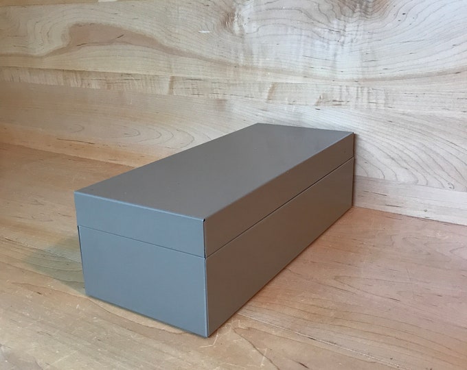 Vintage Steel Index Card File Box Midcentury 1960s Black Metal ...