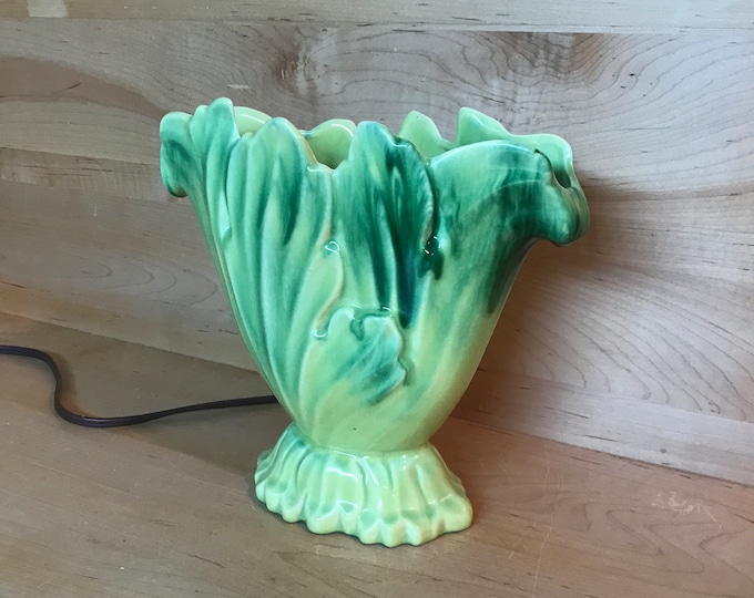 Vintage Television Lamp Midcentury Porcelain Green Vase Style TV Light ...