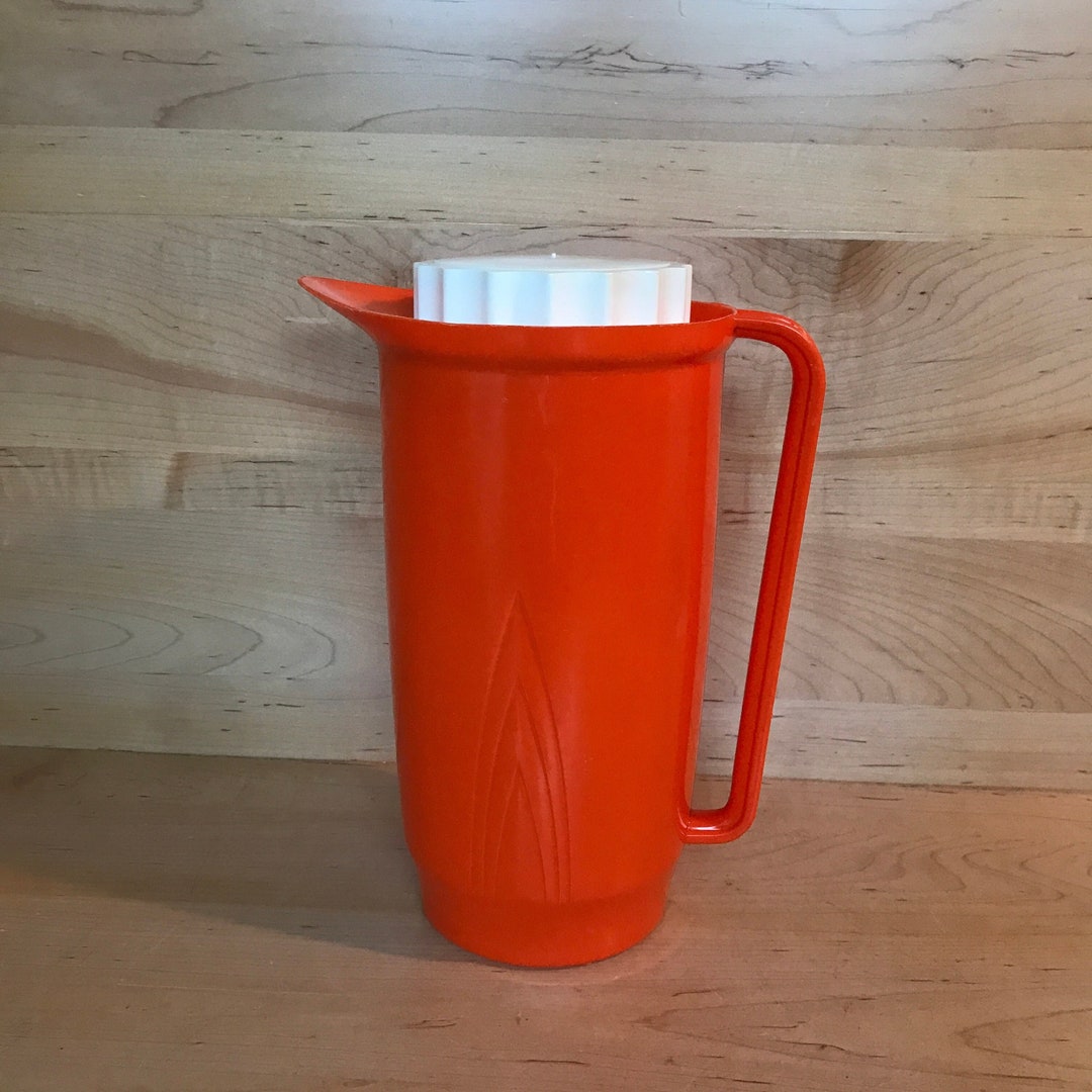 Vintage Juice Beverage Pitcher Midcentury Orange Plasticware Iced Tea ...